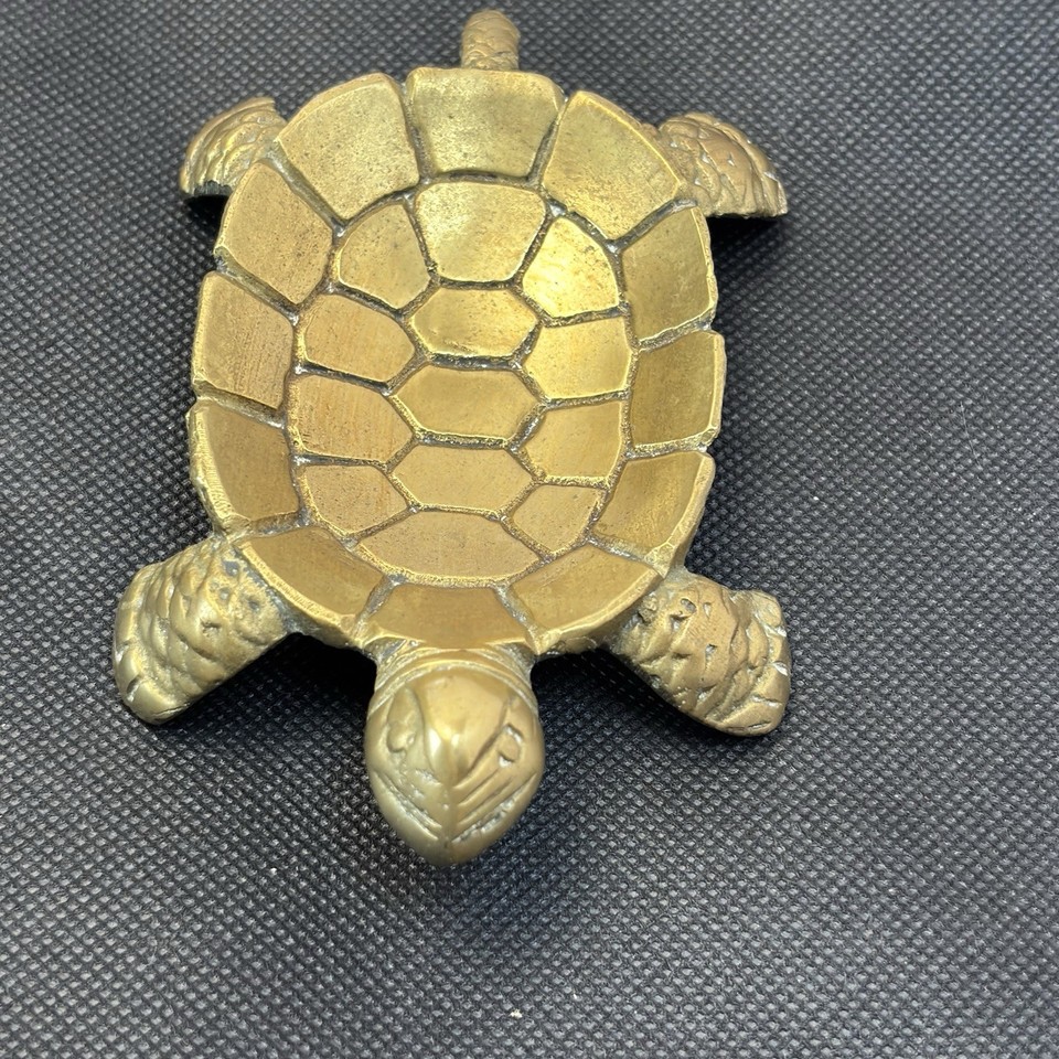 Vintage Brass Turtle/Tortoise Trinket Dish Soap Dish Ashtray Coins Keys ...