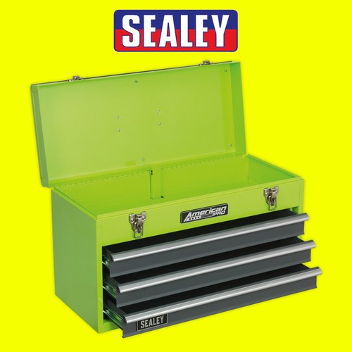 Sealey AP9243BBHV 3 Drawer Portable Green Tool Chest With Ball Bearing ...
