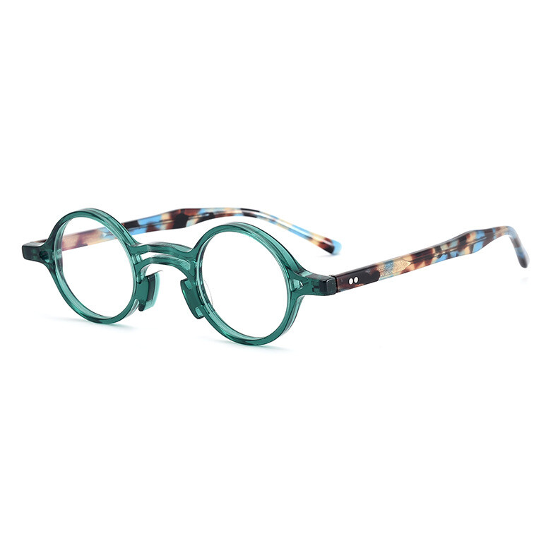 Japanses Retro Round Acetate Eyeglass Frames Women Men Hand Made 38 mm ...