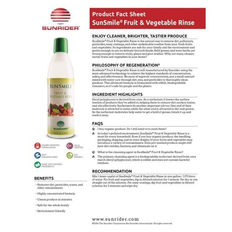 3 Bottles Sunrider SunSmile 475ml Fruit and Vegetables Rinse EXP 2026 ...