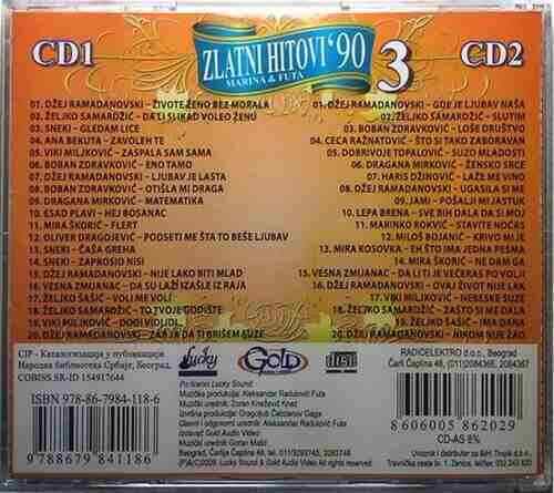 2 CD ZLATNI HITOVI `90 MARINA & FUTA Vol. 3 2009 Bosnie-Croatie Serbie ...