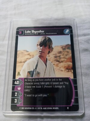 Star Wars 2002 Trading Card Game Luke Skywalker Jedi #12 PROMO CARD ...