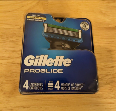 Gillette ProGlide Men's Razor Blades ~4 Blade Refills ~ made in USA ...