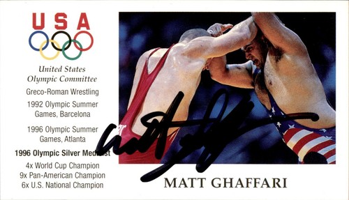Matt Ghaffari Signed Business Card Autographed Olympic Wrestler 66364 ...