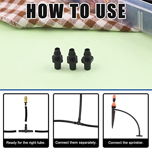 380Pcs Barbed Connectors Irrigation Fittings and 7mm Spring Clips Kit ...