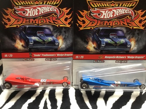 Hot Wheels Drag Strip Demons Snake and Mongoose Wedge Dragster Set of 2 ...