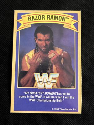 RAZOR RAMON 1993 GOOD HUMOR ICE CREAM WWF WRESTLING CARD | eBay