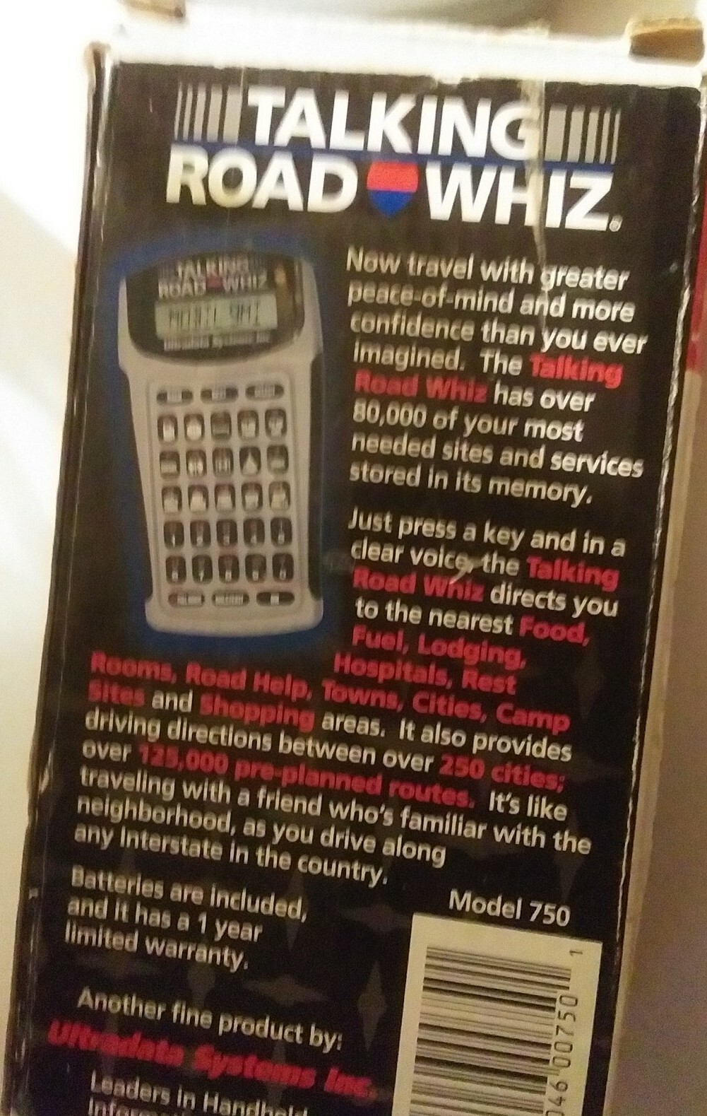 Talking Road Whiz Hand Held Travel Computer road trip help VTG ...