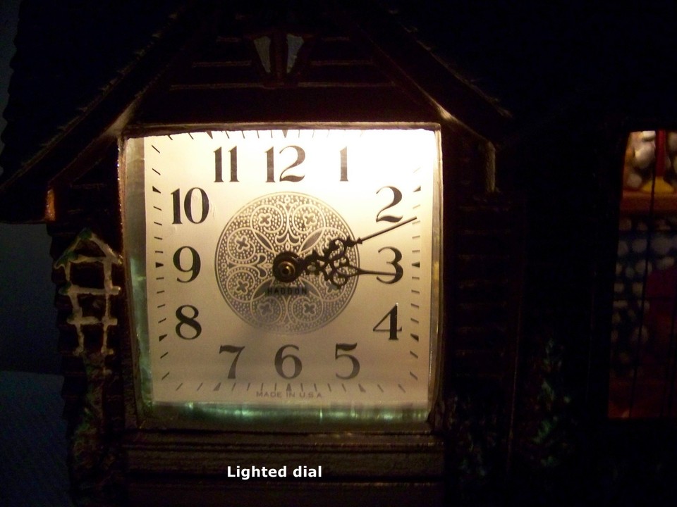 VINTAGE HADDON ANIMATED LIGHTED MUSICAL HOME SWEET HOME ROCKING GRANDMA ...