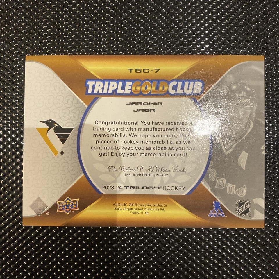 2023-24 Upper Deck Trilogy Triple Gold Club Jaromir Jagr /199 | eBay