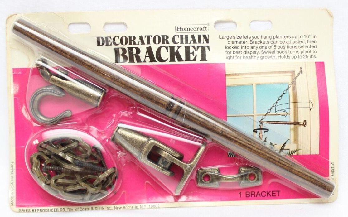 Vtg Homecraft Decorator Chain Bracket for up to 25lbs #665151 Wood/Iron ...