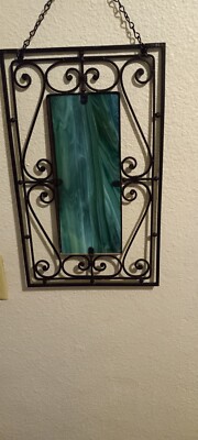decorative stained glass panel with metal frame | eBay
