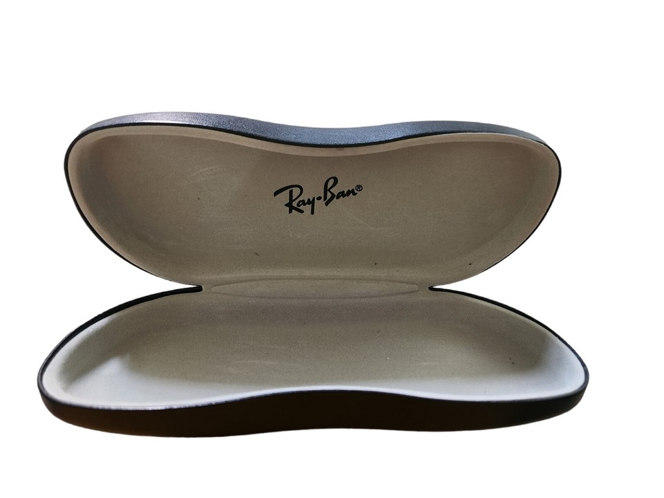 Ray Ban Clam Case Hard Shell Eye Glasses Protective Case Black Leather ...