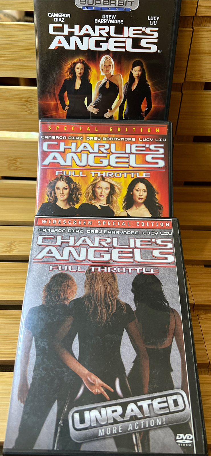 Charlie's Angels DVD LOT Full Throttle Special Ed Unrated & Superbit ...