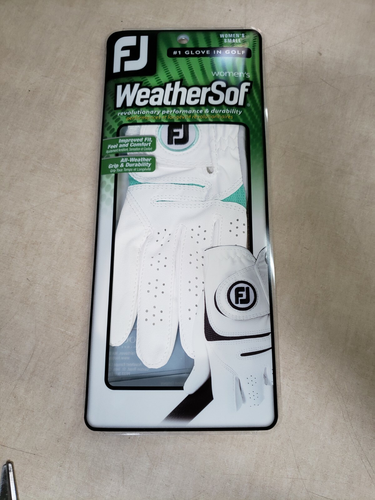 FJ Footjoy WeatherSof Golf Gloves Left Hand White Seaglass Green Size Small for sale online | eBay