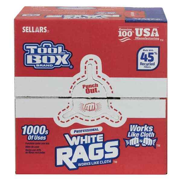 Toolbox Brand Professional White Rags A Box of Cleaning White Rags 200 ...