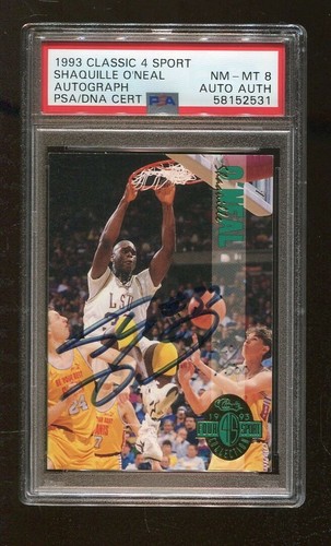Shaquille O'Neal 1993 Classic 4 Sport Autograph LSU Signed PSA 8 | eBay