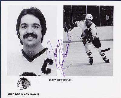 Terry Ruskowski signed Chicago Blackhawks vintage team issued photo | eBay