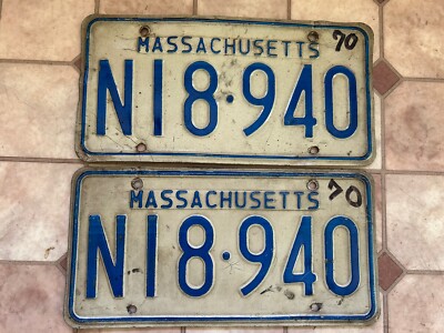 Pair of 1970 Massachusetts vintage license plates | eBay