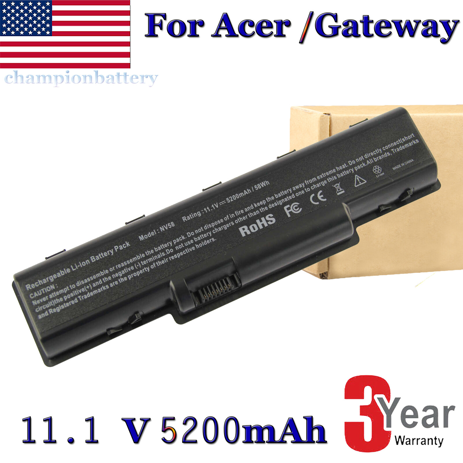 NEW 6 Cell Laptop Battery FOR Acer EMACHINE D525 D725 E525 E625 E627 ...