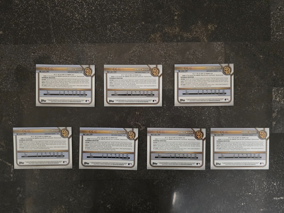 (7) 2022 1st Bowman Chrome James Wood RC Mojo Refractor Padres 1st ...