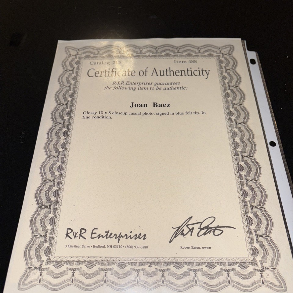 Joan Baez Signed 8x10 Photo Autographed Signature Folk Singer Early | eBay