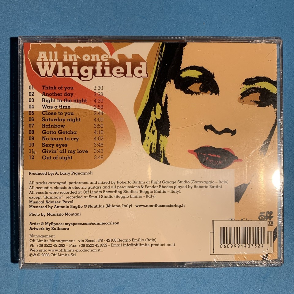 Whigfield -All In One (CD, 2008) 12 TRK IMPORT ALBUM *V RARE* -New ...
