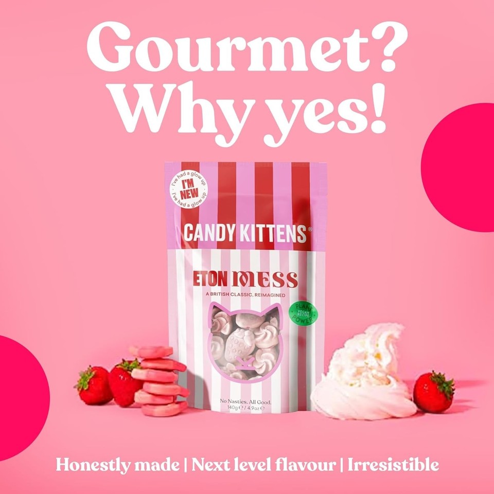 Candy Kittens Vegan Sweets ETON MESS (140g Bag), Vegan Chewy Sweets ...