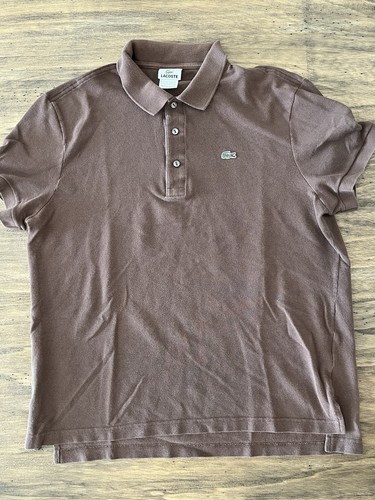 LACOSTE 3 Button Slim Fit Polo Shirt Brown, Men's Size 6 (XL) | eBay