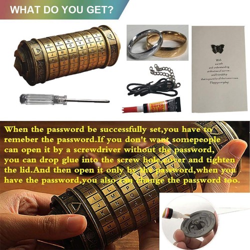 Cryptex Da Vinci Code Mini Lock Puzzle Box - Hidden Compartment | eBay