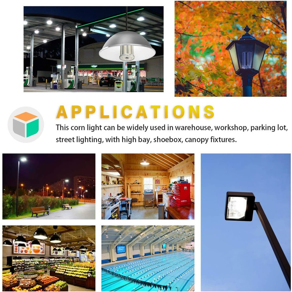 125W LED Corn Cob Bulb Retrofit 400W MH Warehouse Highbay Light E39 ...