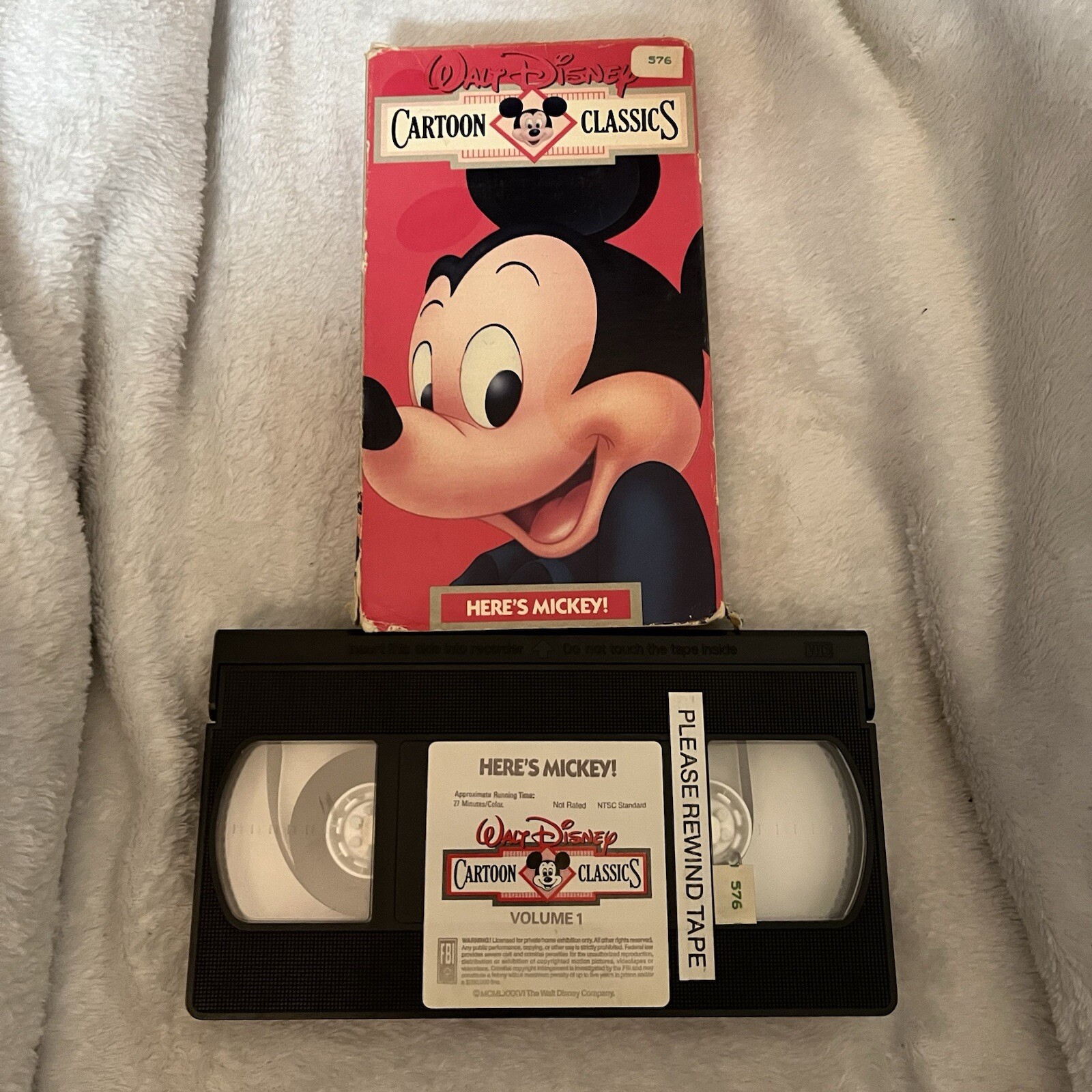 Walt Disney Cartoon Classics Vol 1 Here's Mickey VHS Video Tape 1991 ...