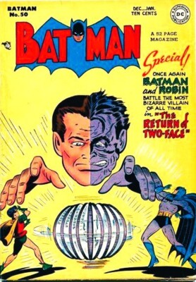 Batman # 50 Two Face Comic Book Cover Poster Print 17 X 12 | eBay