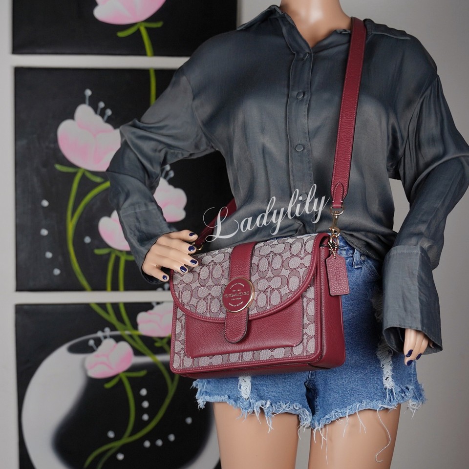 NWT Coach C8307 Lonnie Crossbody In Signature Jacquard And Pebble ...