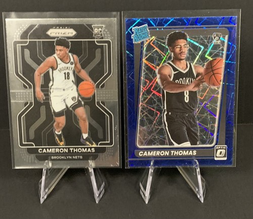 Cameron Thomas 2 Card Rookie Lot Optic Rated Rookie Blue Velocity Prizm ...