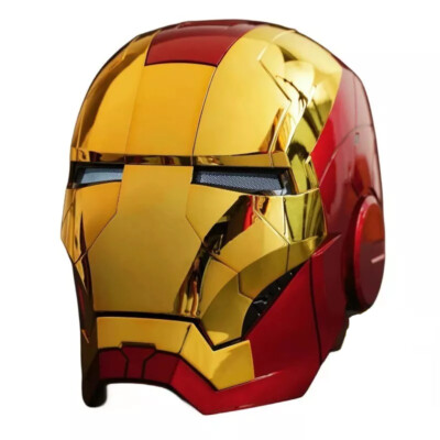 New Iron Man Gold MK5 Helmet Electronic Voice Activated Open&Close Mask ...