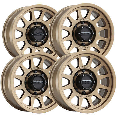 (Set of 4) Method MR703 Bead Grip 17x9 8x6.5" -12mm Bronze Wheels Rims ...