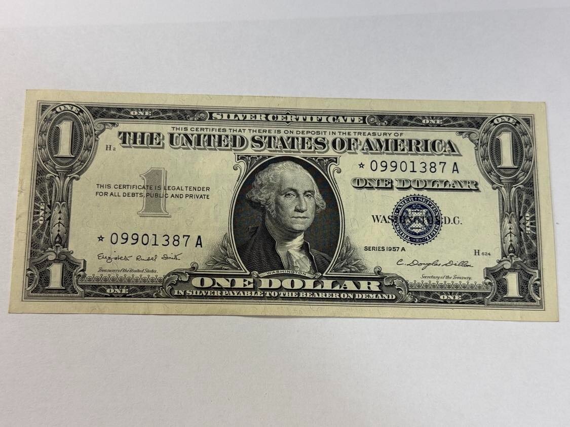 1957 A $1.00 SILVER CERTIFICATE UNCIRCULATED STAR NOTE | eBay