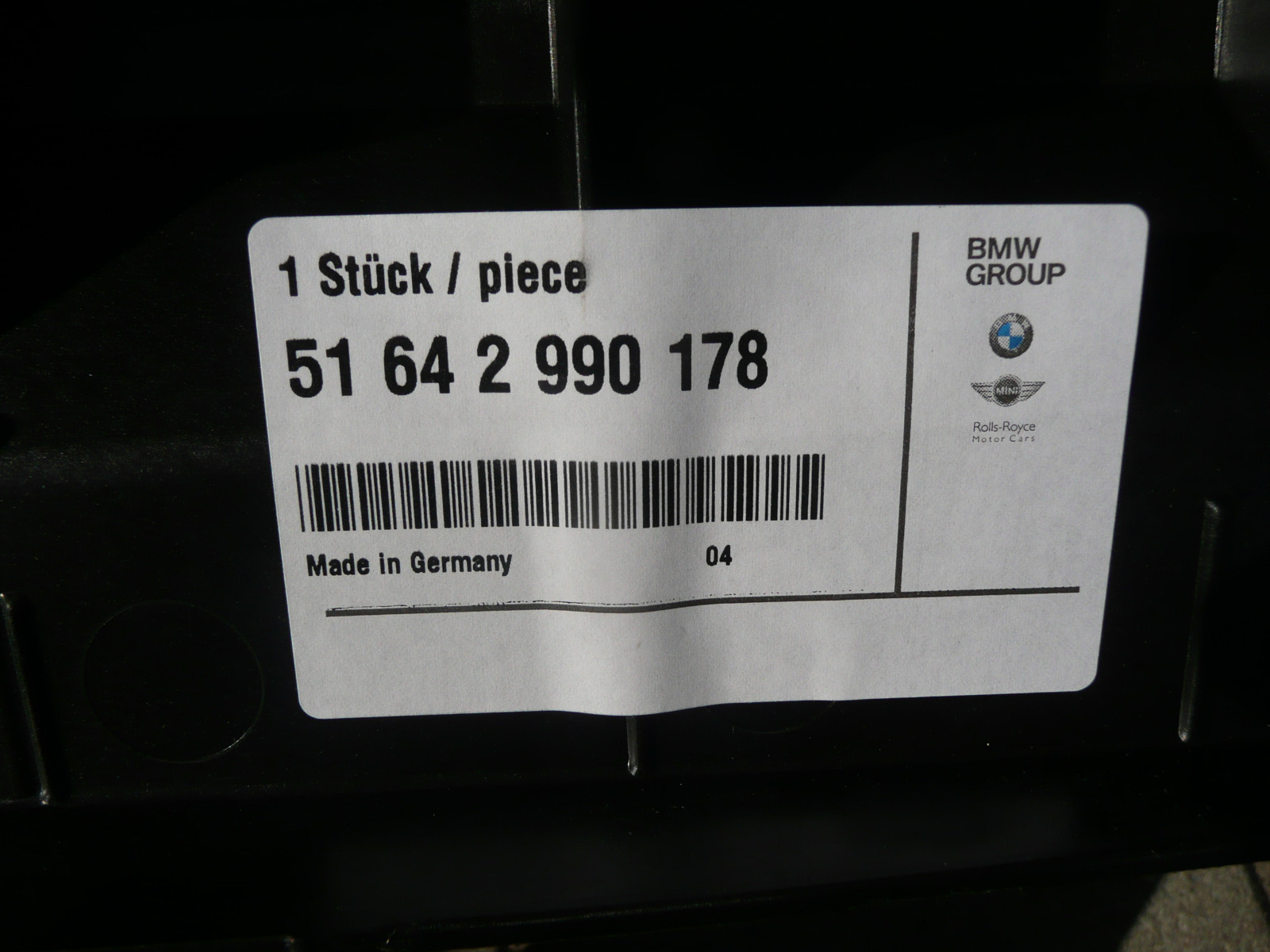 NEW GENUINE BMW X1 E84 AIR GUIDANCE TOP FRONT 51642990178 / NEXT DAY ...
