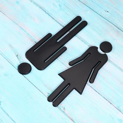 Toilet Signs Sticker Adhesive Backed Modern Men Women Restroom Sign | eBay