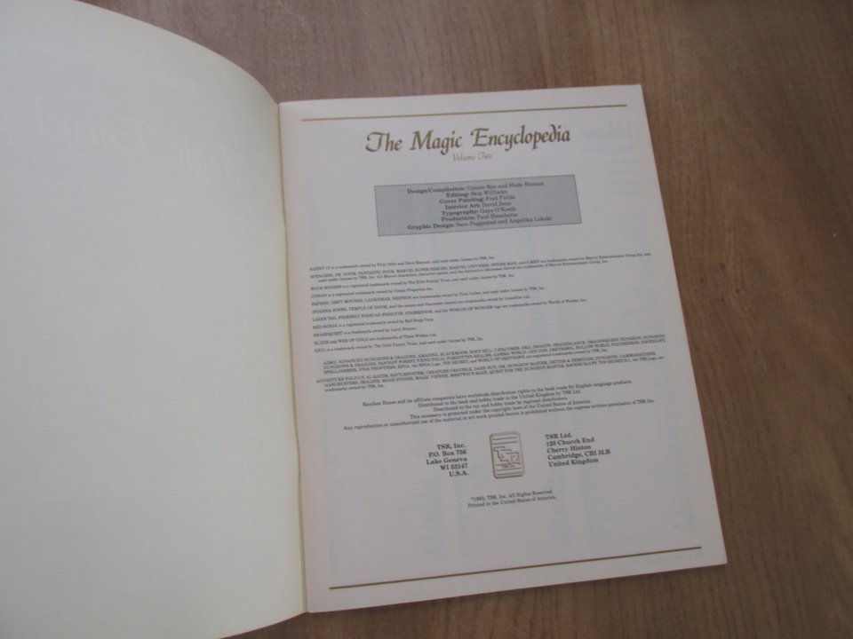 TSR AD&D 2E RPGA MAGIC ENCYCLOPEDIA VOLUME TWO 9421 SB ADV DUNGEON ...