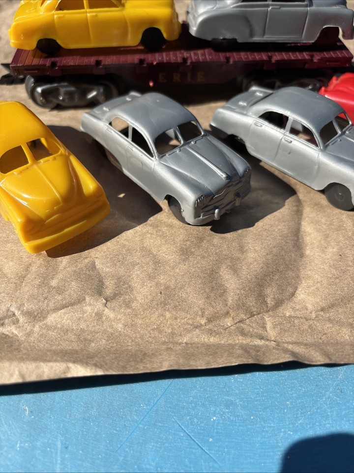 Vintage Marx Auto Car Carrier Model Train Car with 6 Cars 4 Parts Or ...