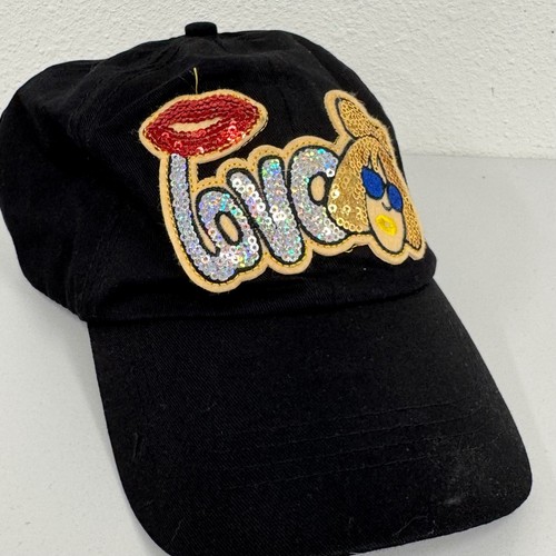 Nicole Marciano Sequin Baseball Cap Love Lips Adjustable Hat | eBay