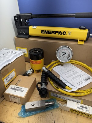 ENERPAC SCH202H Hollow Hydraulic Cylinder Ram and Pump Set RCH202 P392 ...