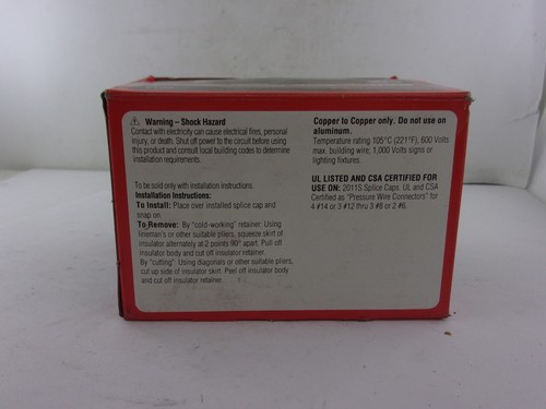 NEW Buchanan 2014 Splice Cap Insulators 50 Count | eBay