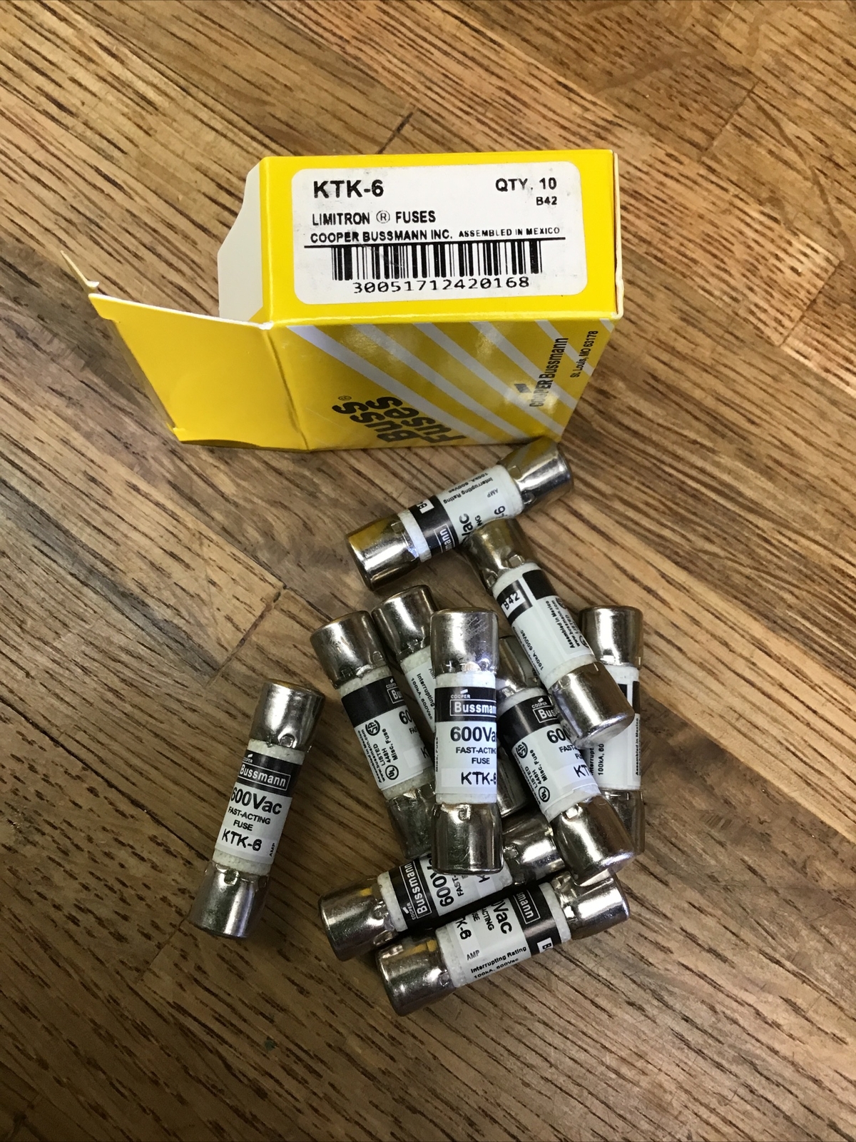 (BOX OF 10) BUSSMANN KTK-6 LIMITRON 6 AMP KTK 6 FUSES 600V NEW FUSES | eBay