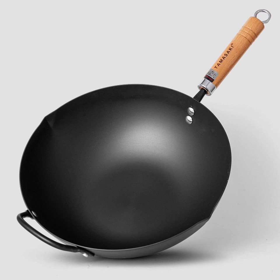 TAMASAKI Wok Pan with Lid Deep Woks Nonstick Stir Fry Pans Induction ...