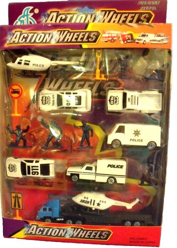 Police Die Cast Plastic Play Set 16 pcs Action Wheels Toys New | eBay