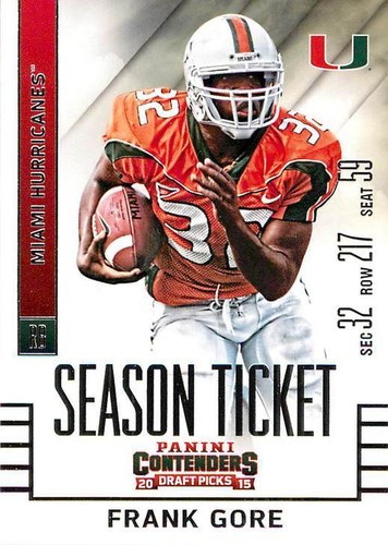 Frank Gore 41 2015 Contenders Draft Picks Miami Hurricanes | eBay