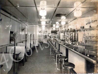 1930s NYC Bar Diner Counter Original Sepia Photo Printed on Heavy linen ...